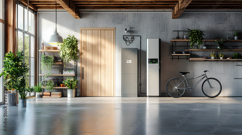 Concept of a home battery packs alternative electric energy storage ...