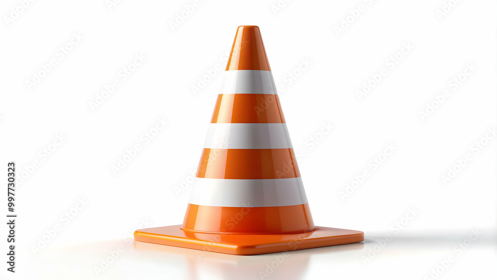 Traffic cone orange pylon isolated on white background, traffic cone ...