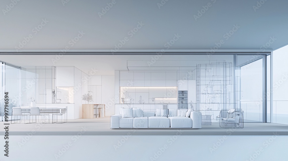 AI optimizing spatial layouts for interior design, maximizing space and ...