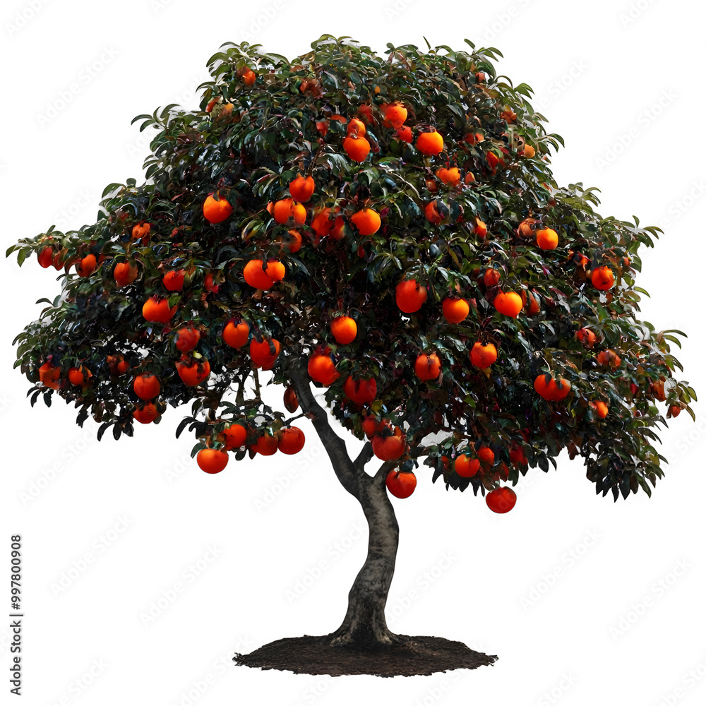 Isolated Black Persimmon Tree on Transparent Background Png Format, 3d ...