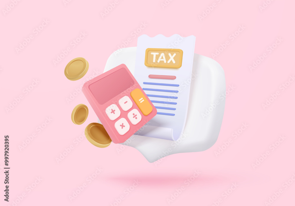 3d tax statistic and wealth management on clipboard checklist ...