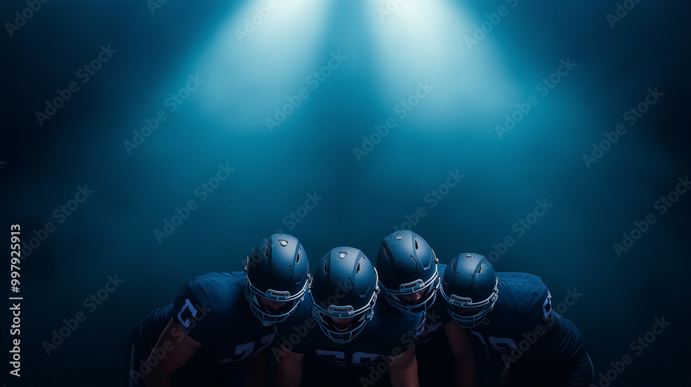 Motivational High School Football Team Huddle with Teenage Boy Leader ...