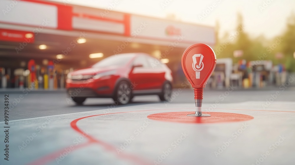 Use a mobile app to find the nearest gas station. The app shows a map ...