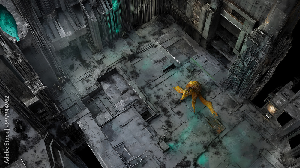 Alien City Battle Map for Sci-Fi DnD, Top-Down Tabletop Role-Playing ...