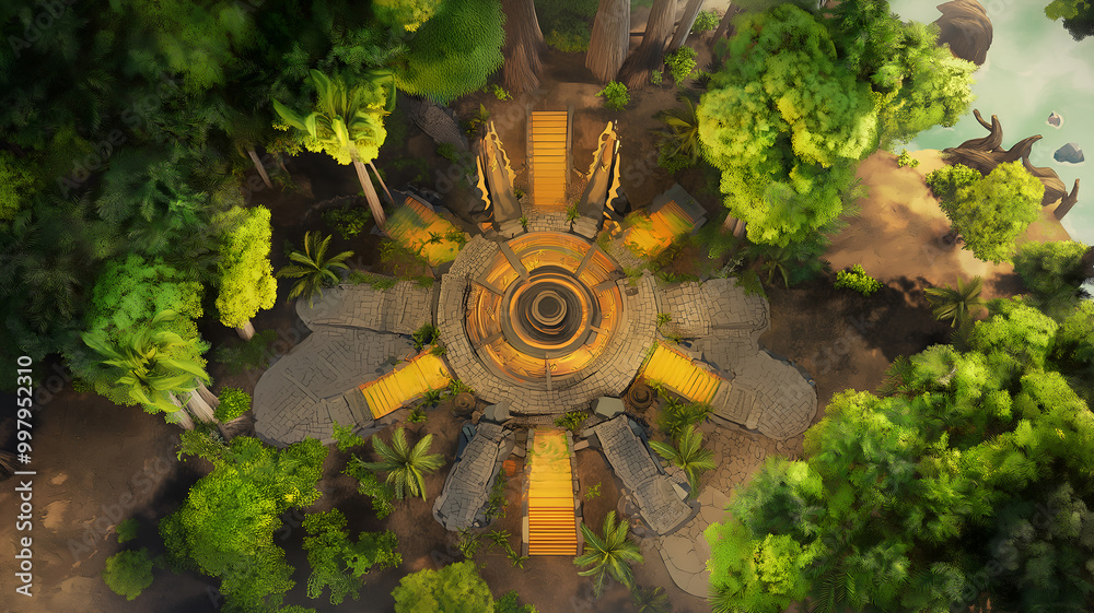 Alien Temple Battle Map for Sci-Fi DnD, Top-Down Tabletop Role-Playing ...