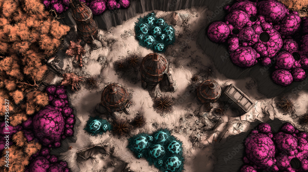 Alien Temple Battle Map for Sci-Fi DnD, Top-Down Tabletop Role-Playing ...