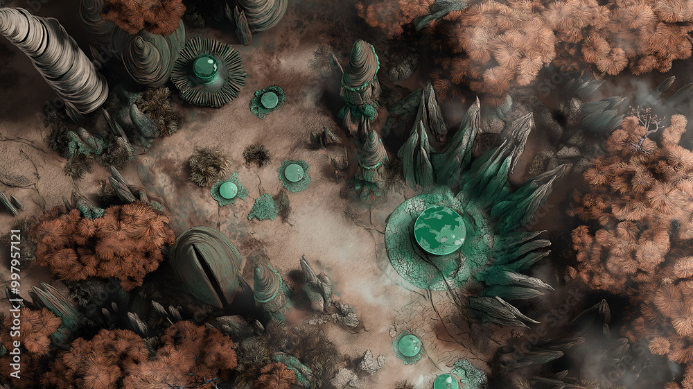 Alien Temple Battle Map for Sci-Fi DnD, Top-Down Tabletop Role-Playing ...