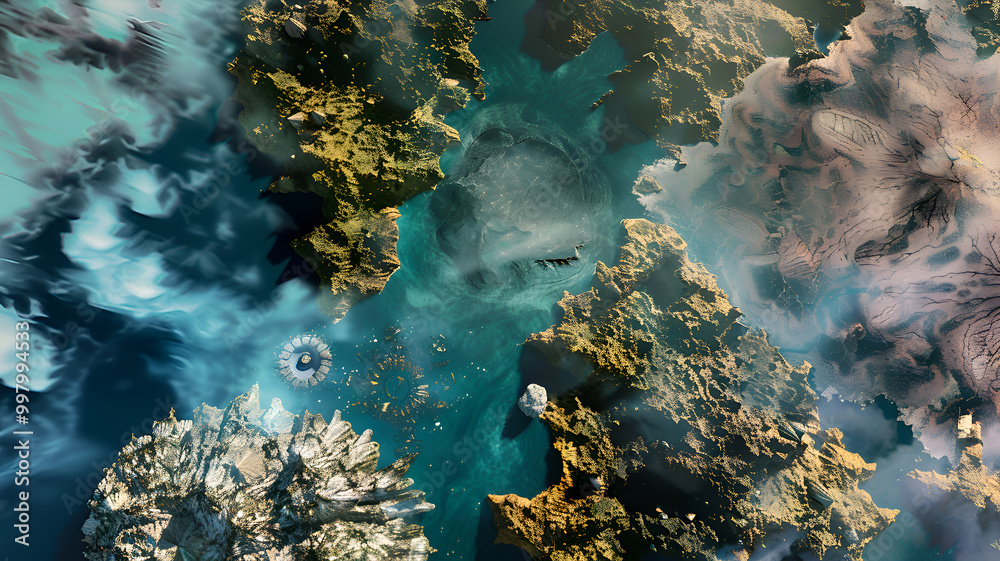 Mountainous Terrain Battle Map for Sci-Fi DnD, Top-Down Tabletop Role ...