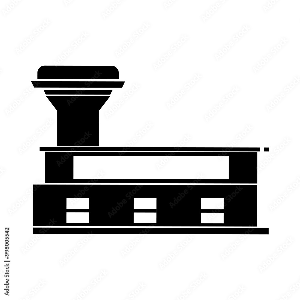 Airport terminal icon, air traffic control tower, geometric structure ...