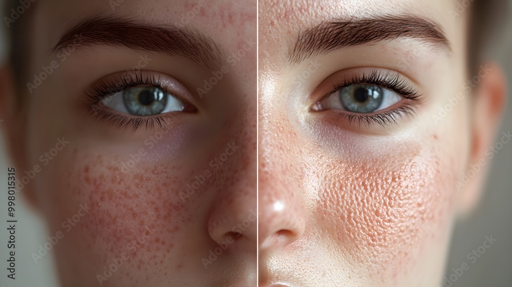 Documenting a patient's acne treatment dramatic improvement in skin ...