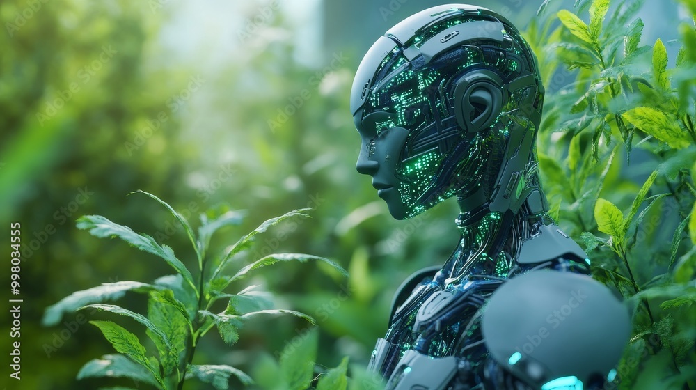 Botanical AI Infusion - Future of Green Tech in Vibrant Nature Wellness ...