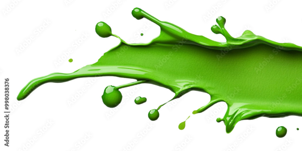 Bright green paint splatter creates dynamic and vibrant visual effect ...