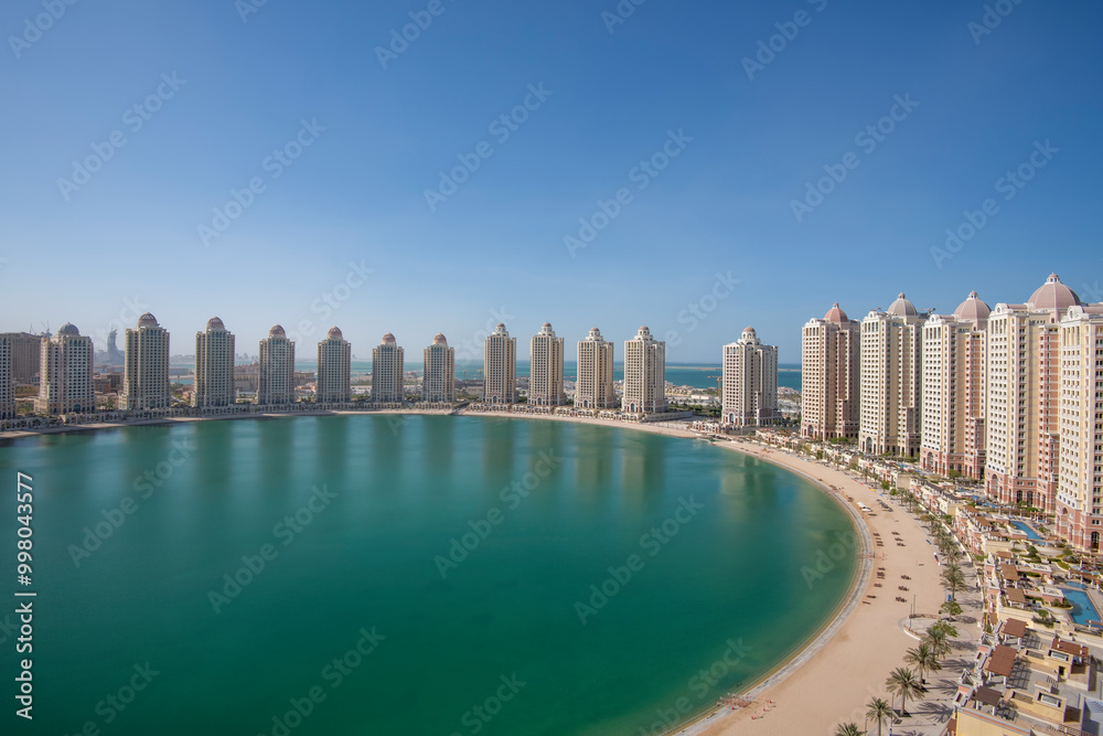 Viva Bahriya Residential buildings in the Pearl Qatar, an artificial ...