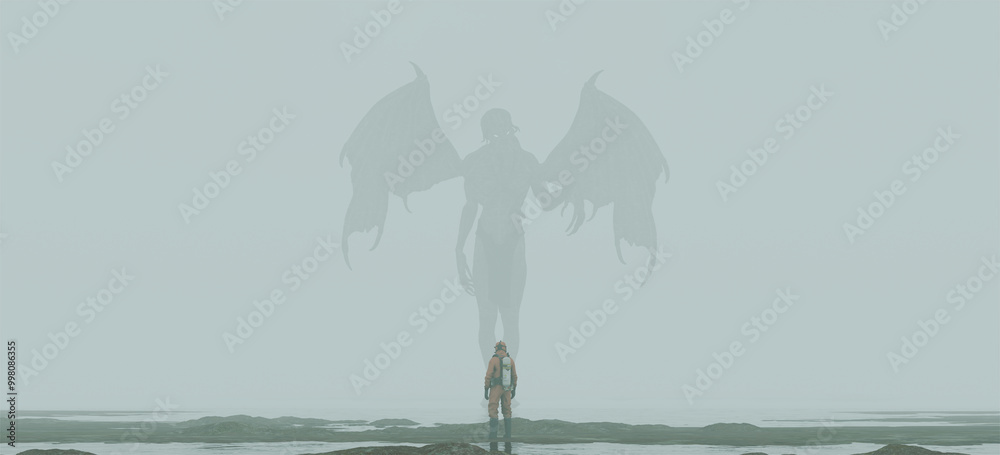 Giant humanoid kraken mythical cthulhu type sea monster demon hazmat ...