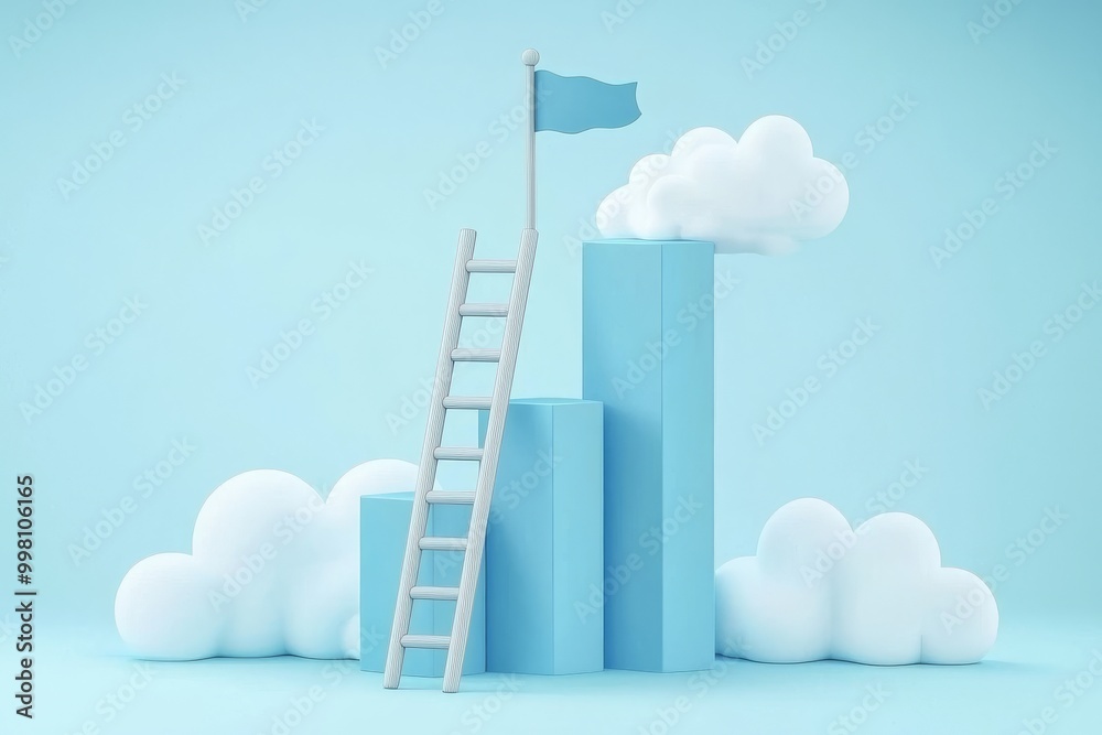 Success business graph on a goal achievement strategy chart concept ...