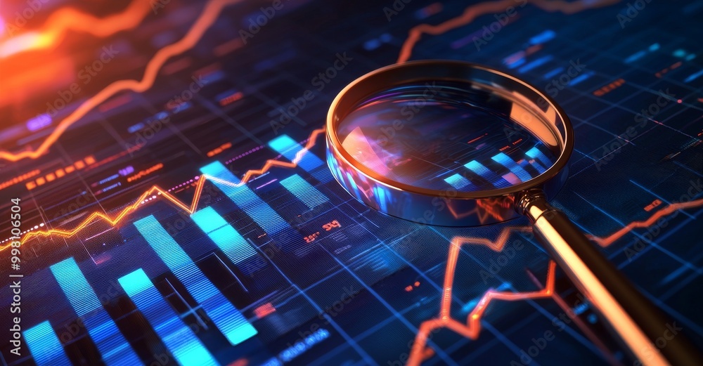 The growth strategy business graph analysis concept is based on a financial chart data diagram ...