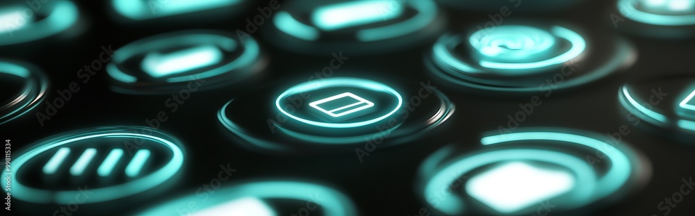 Futuristic internet icon, www icon, email icon, POS icon, phone icon ...