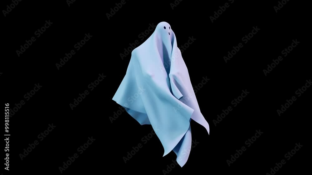 Cloth Ghost Move Seamless Loop. Halloween cloth ghost moving on pink ...