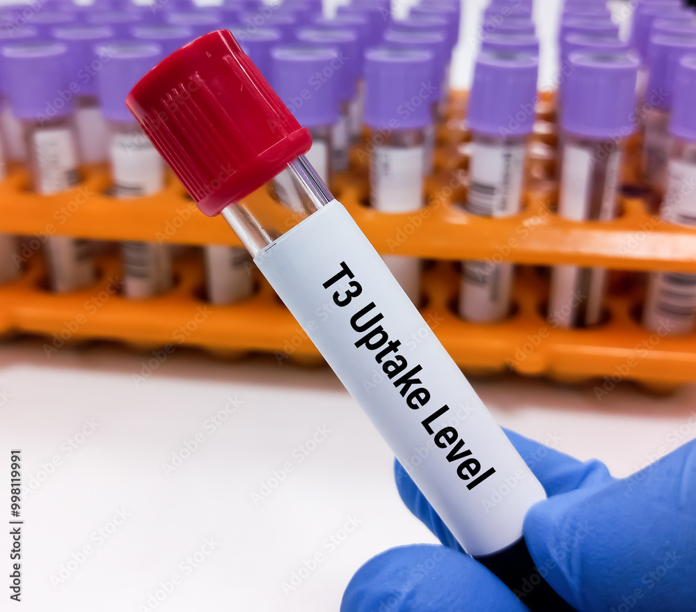 Blood sample for T3 resin uptake(T3RU) test. Thyroid function tests to ...