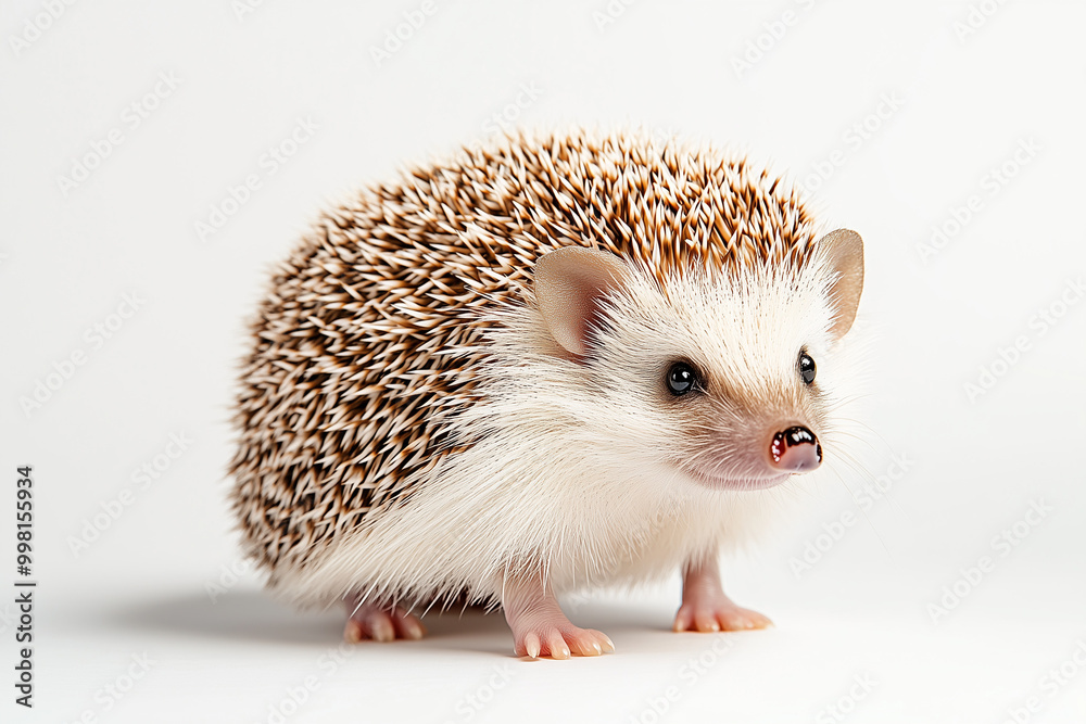Curious Hedgehog Walking with Spines Fully Displayed A small hedgehog ...
