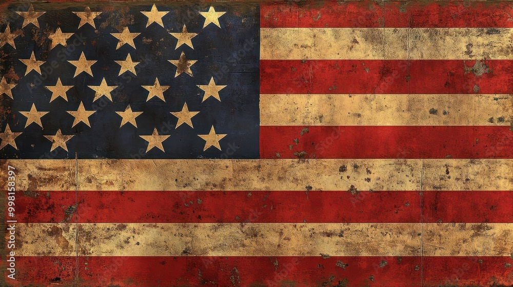 An illustration depicting the American flag,also known as the Stars and ...