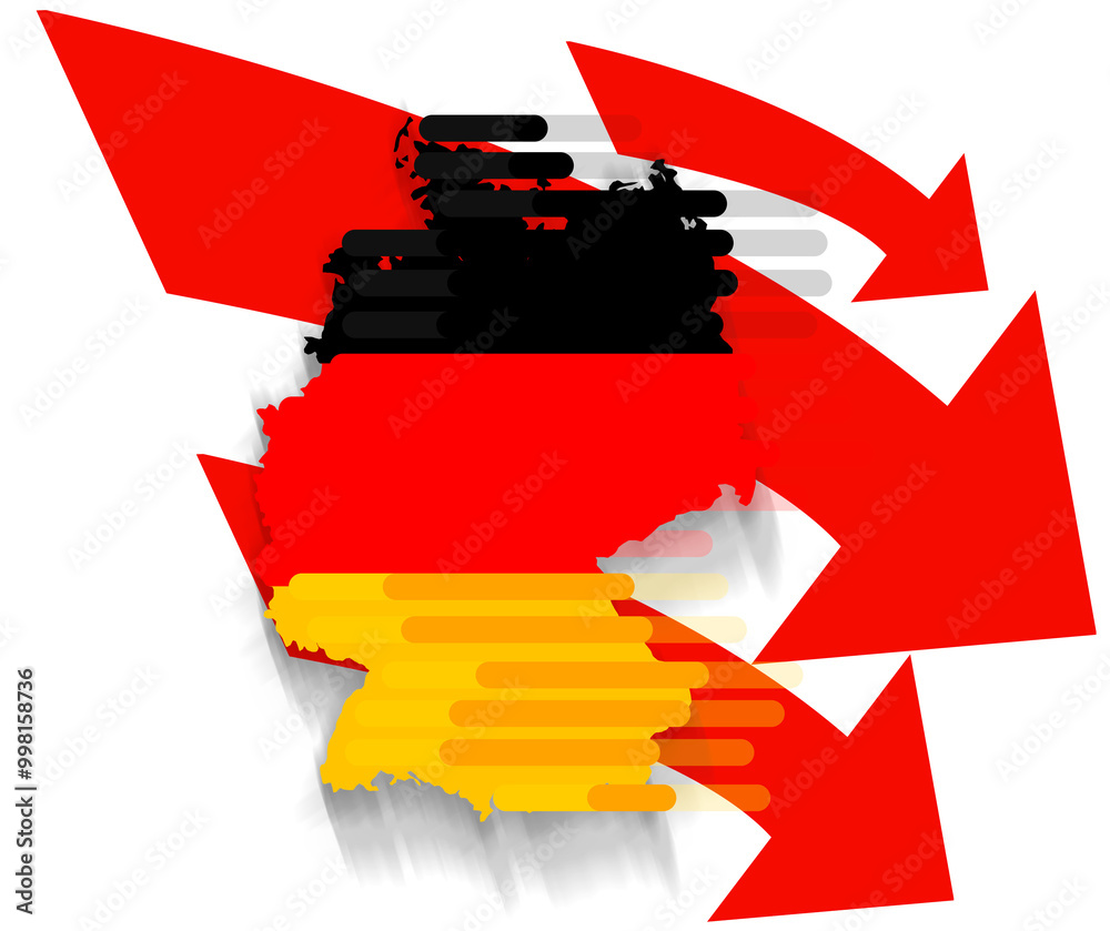 Poster map of Germany outline simplified icon symbol, isolated ...
