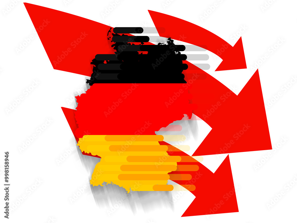 Poster map of Germany outline simplified icon symbol, isolated ...