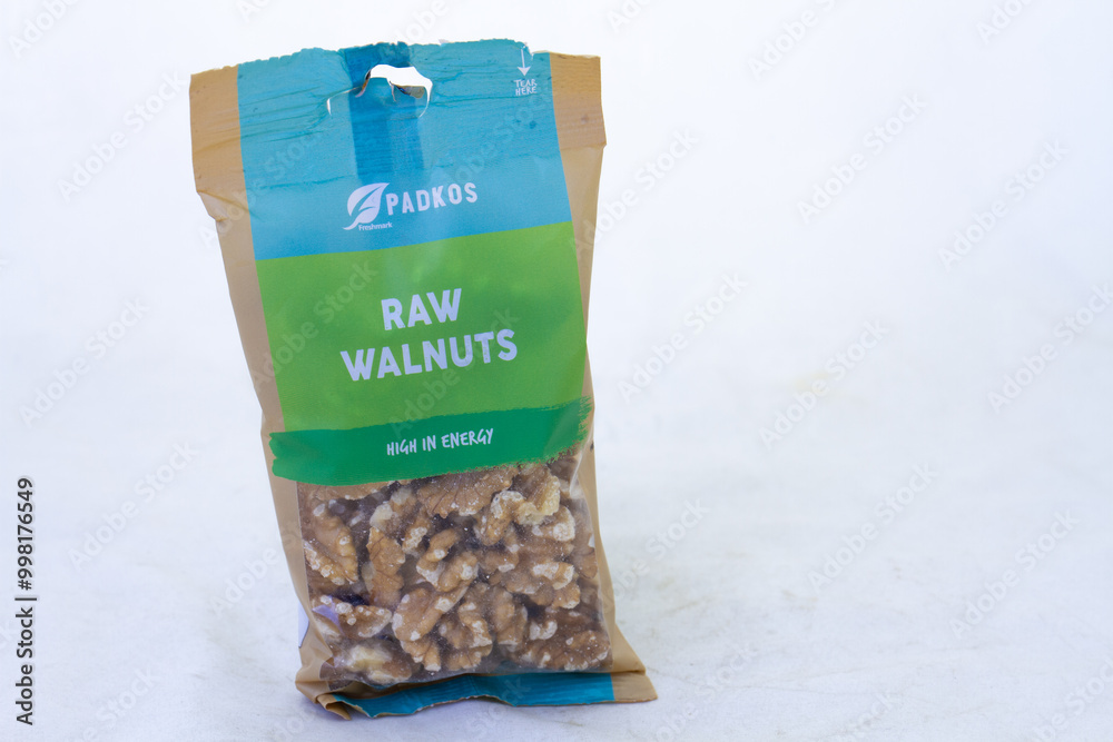 Johannesburg, South Africa - a packet of raw walnuts from Padkos ...
