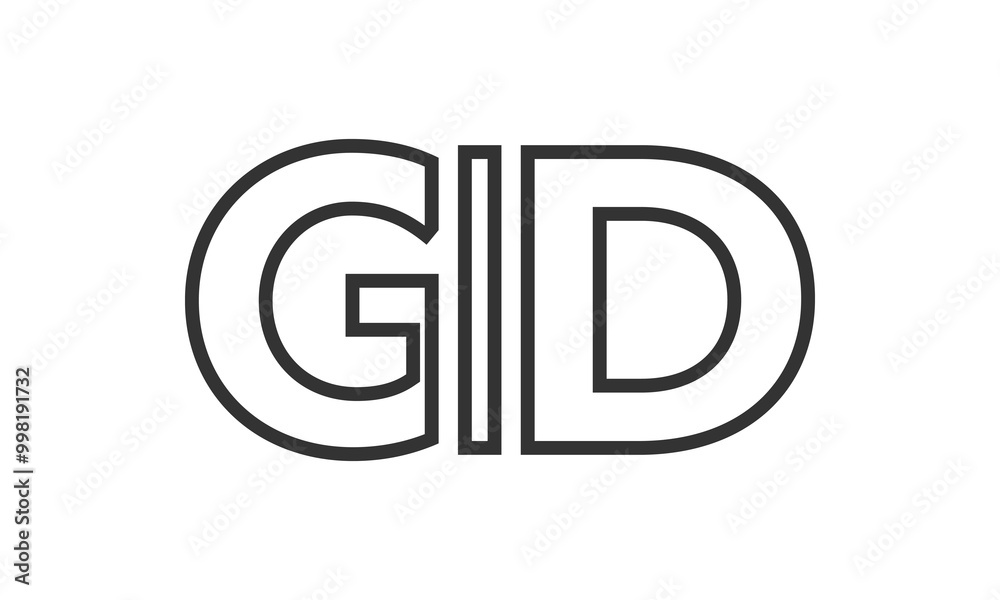 GID logo design template with strong and modern bold text. Initial ...