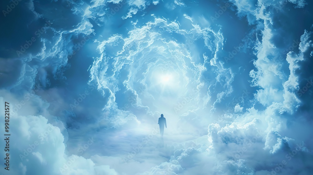 Abstract artwork of jesus christ in the sky symbolizing hope ...