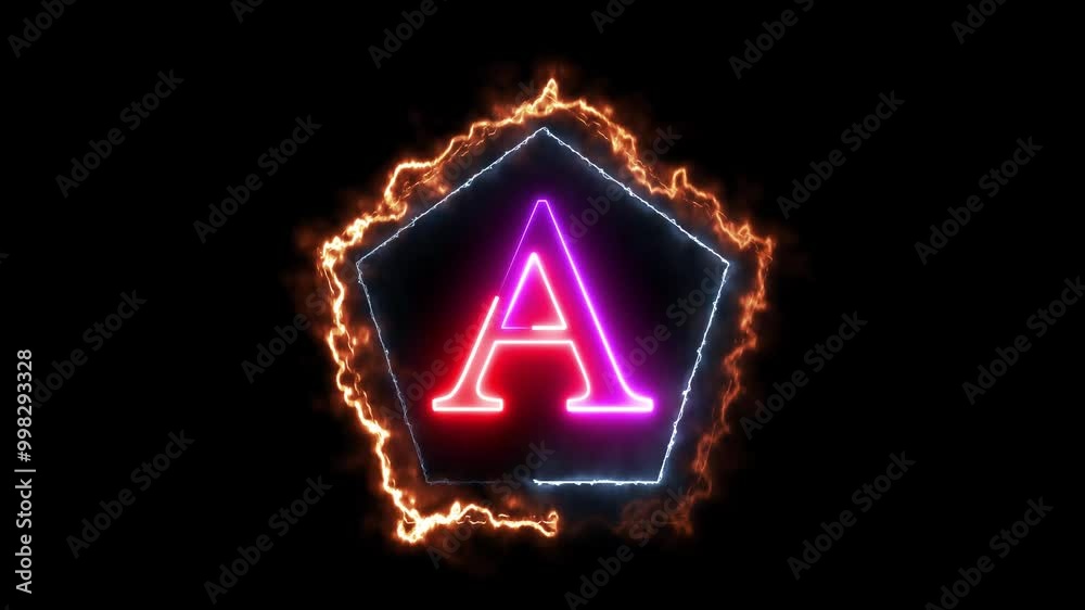 Neon letter A with alpha channel, neon alphabet and letters, neon light ...