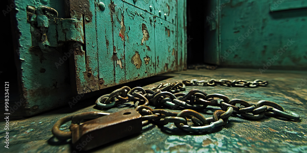 Foto de The Shackles of Oppression: Chains and padlocks scattered ...
