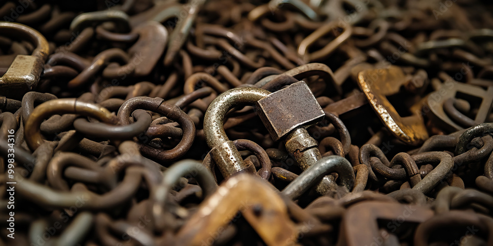 The Shackles of Oppression: Chains and padlocks scattered around a ...