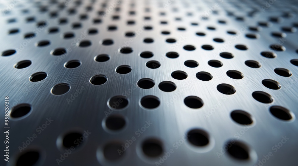 Perforated metal sheet with small, evenly spaced holes, perfect for ...