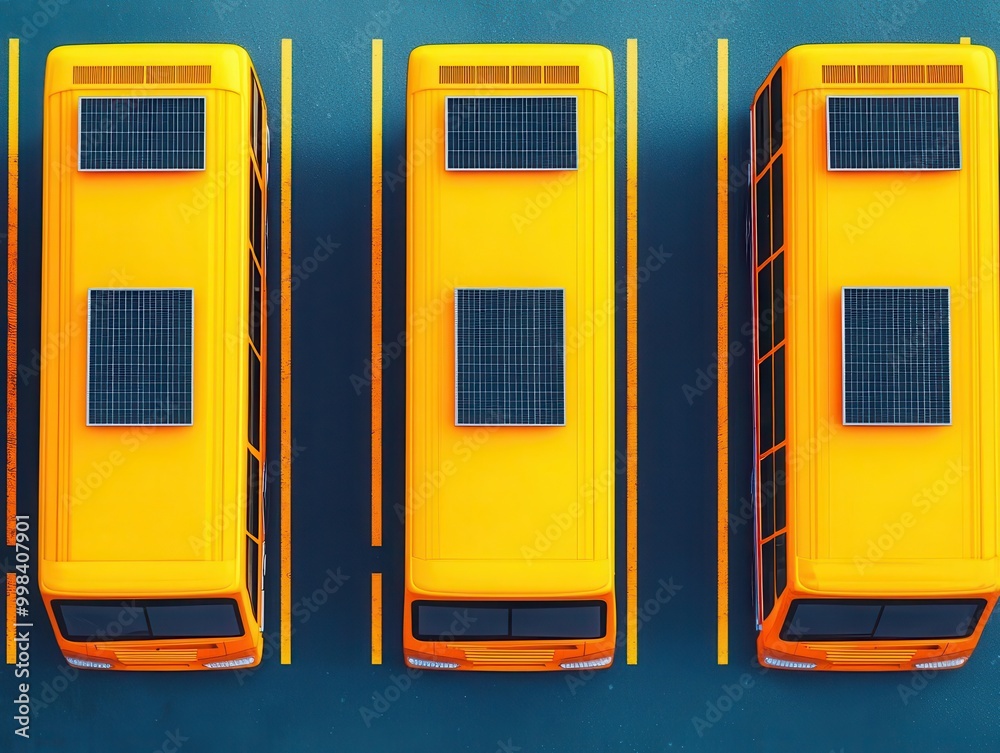 Electric bus depot with solar roof and energy storage units ...