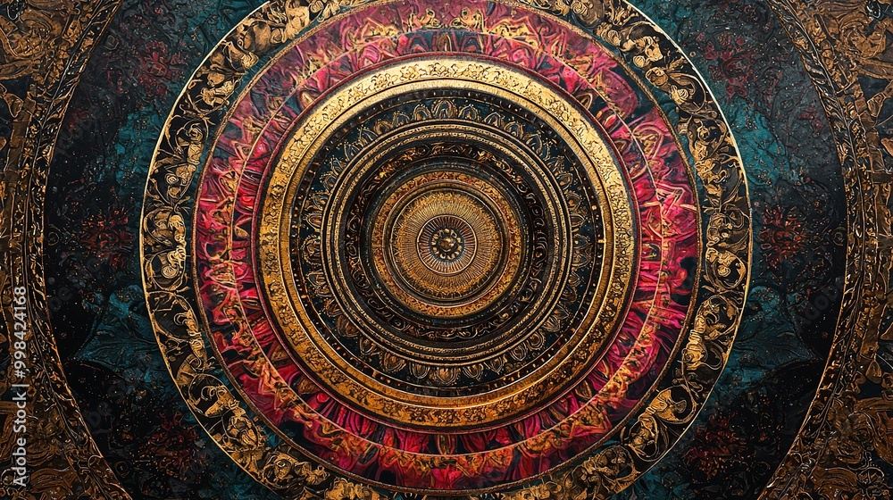 A mandala resembling the patterns of ancient mosaics, each piece ...