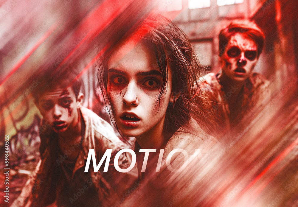 Horror Motion Photo Effect Mockup Stock Template | Adobe Stock