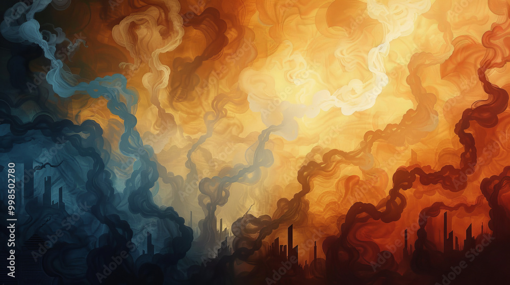 Climactic digital fresco set on a vast virtual canvas. Epic battle between AI-infused Dharma ...