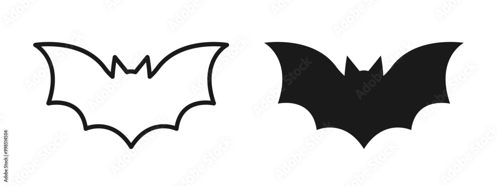 Bat icon. Halloween symbol. Scary vampire vector illustration. Bat ...