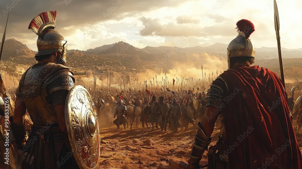 Historical Battle Scene with Armored Warriors in Detailed Ancient ...