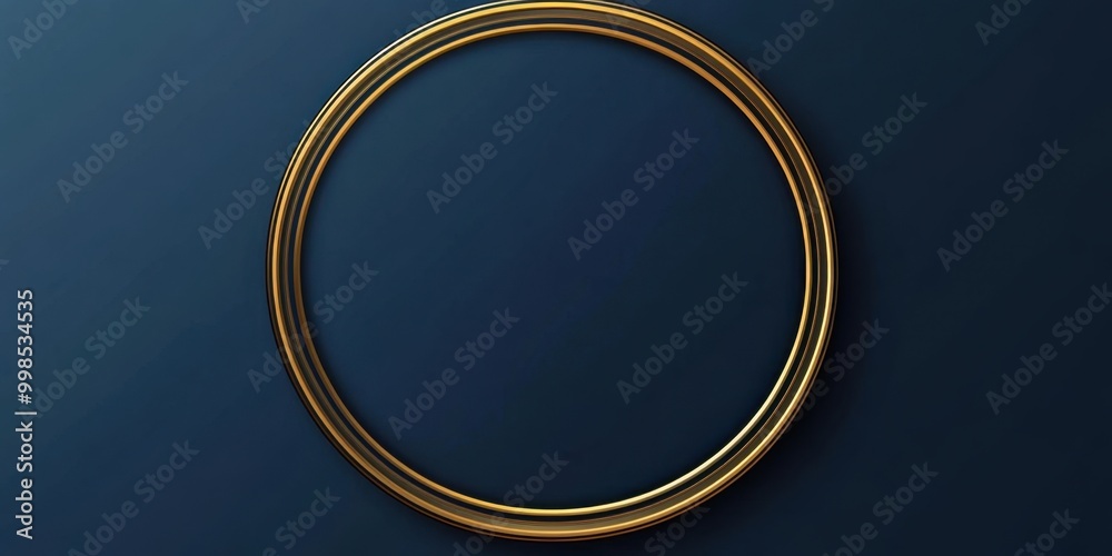 Blue luxury background with a golden frame presentation design template ...