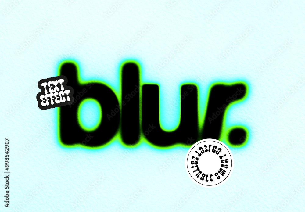 Neon Outlined Blur Text Effect Stock Template | Adobe Stock