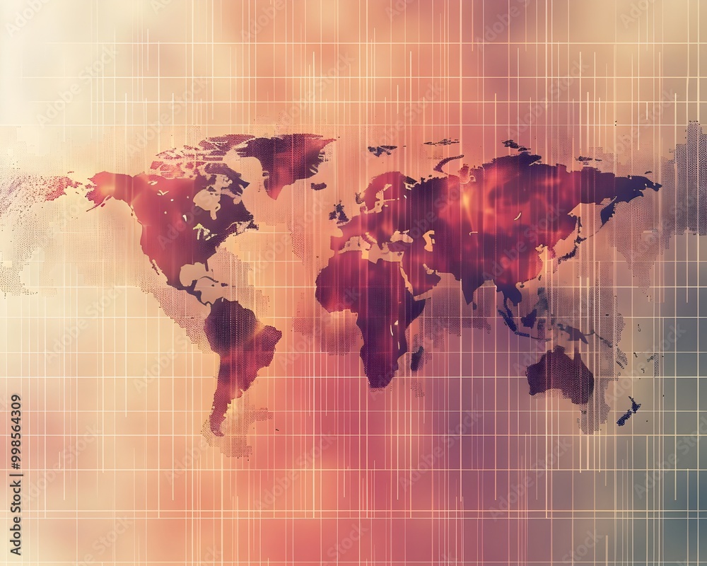 Visualizing the Global Temperature Rise A Digital Map Showcasing ...