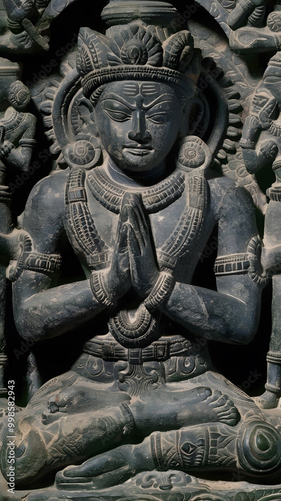 Ancient Indian Stone Sculpture of a Hindu Deity Stock Photo | Adobe Stock