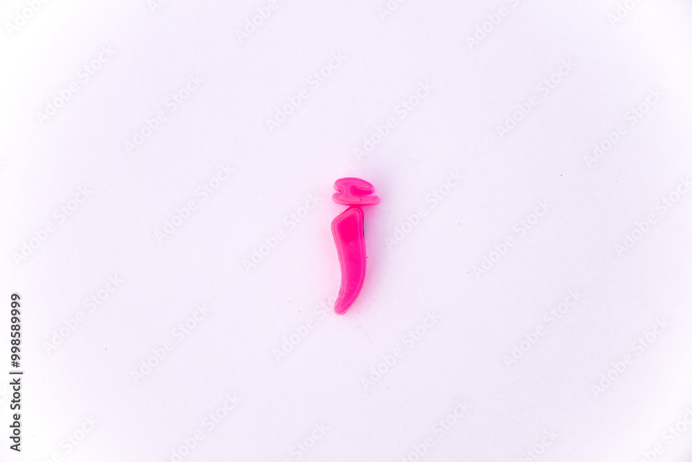 letter A, Arabic letter A, Small model of the Arabic letter Aa in pink ...