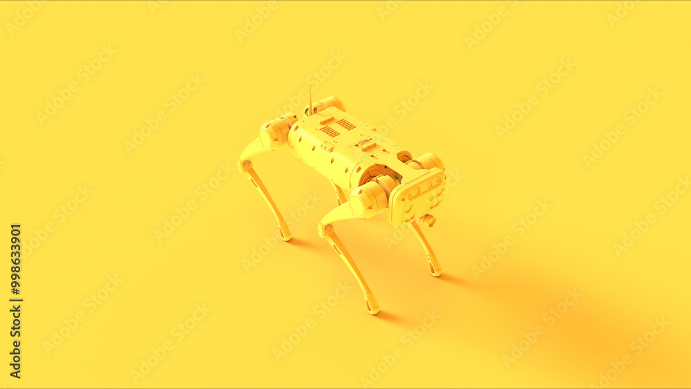 Yellow autonomous robot robot dog ai robot futuristic intelligence ...