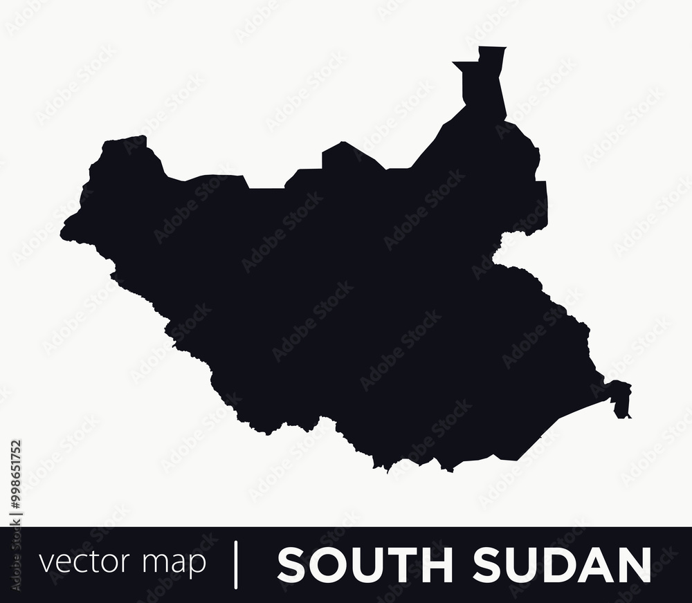 High Detailed Vector Map - South Sudan Stock Vector | Adobe Stock