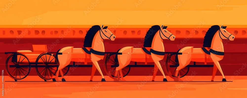 Roman chariots on display at the Pompeii Festival, historical exhibits ...