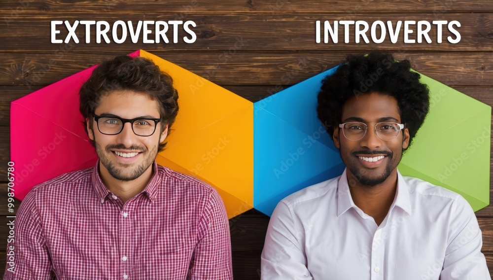 visual representation of extroversion and introversion, showing two ...