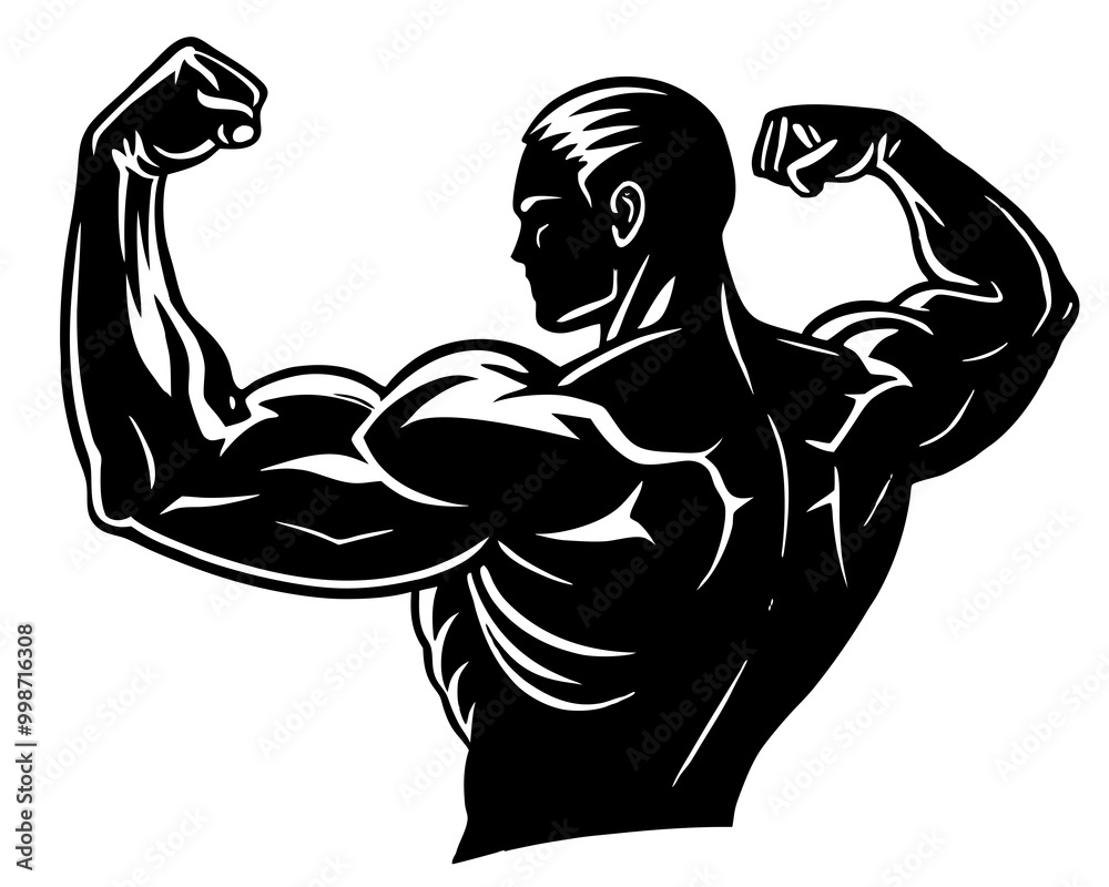 strong arm flex silhouette vector,Gym silhouette,strength and power,Muscle icon, symbol. Muscle ...